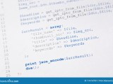 Web Developer Programming Code Printed On A Piece Of Paper Stock Image
