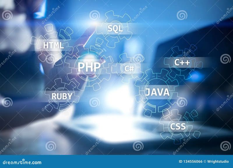 Web Development Tools Concept On Virtual Screen Programming Language - Best Geometric Arts in Ultra HD