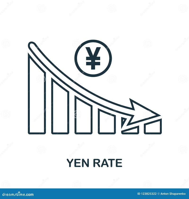 Yen Rate Decrease Graphic Icon Monochrome Style Design From Diagram - Premium Space Design Gallery - HD