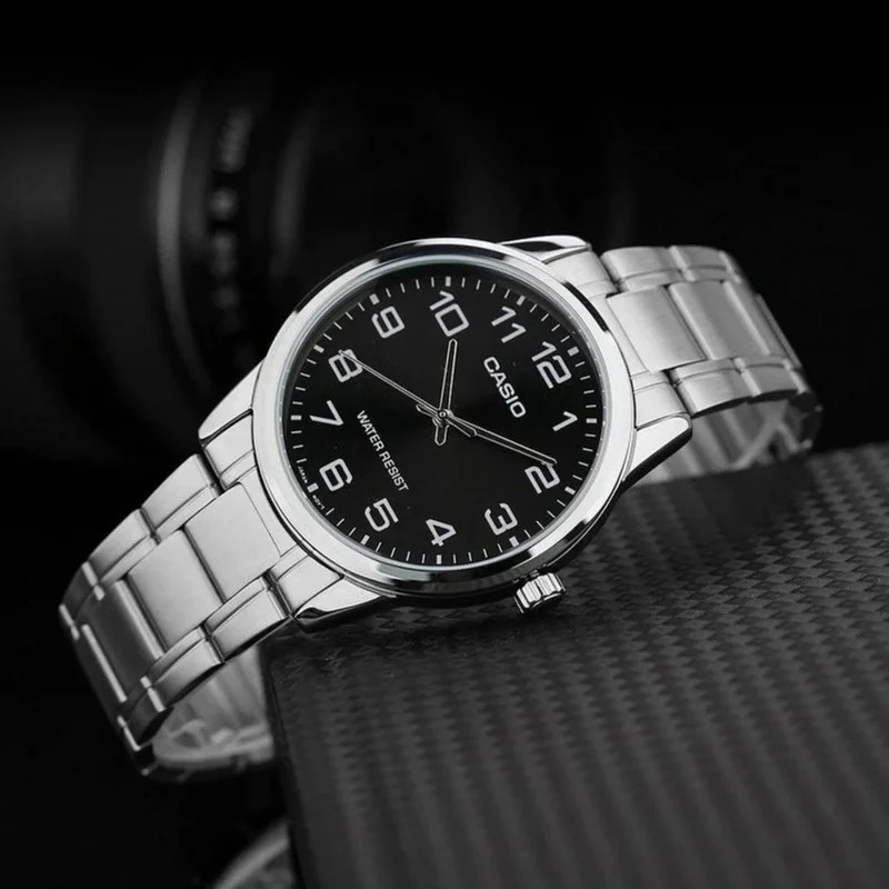 Casio Black Dial Stainless Steel Standard Watch Mtp V001d 1budf