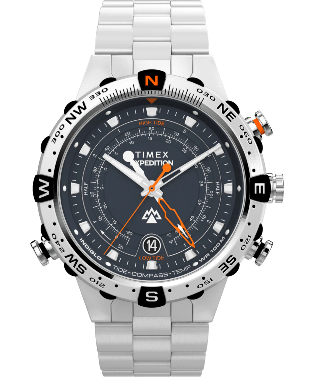 Expedition Tide Temp Compass 45mm Stainless Steel Bracelet Watch