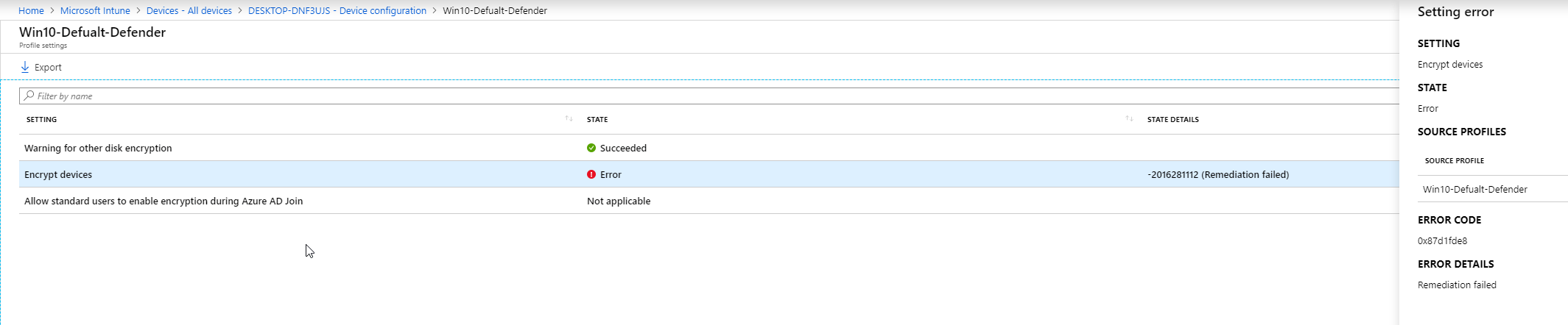 Intune Issue – Allow standard users to enable encryption during Azure ...