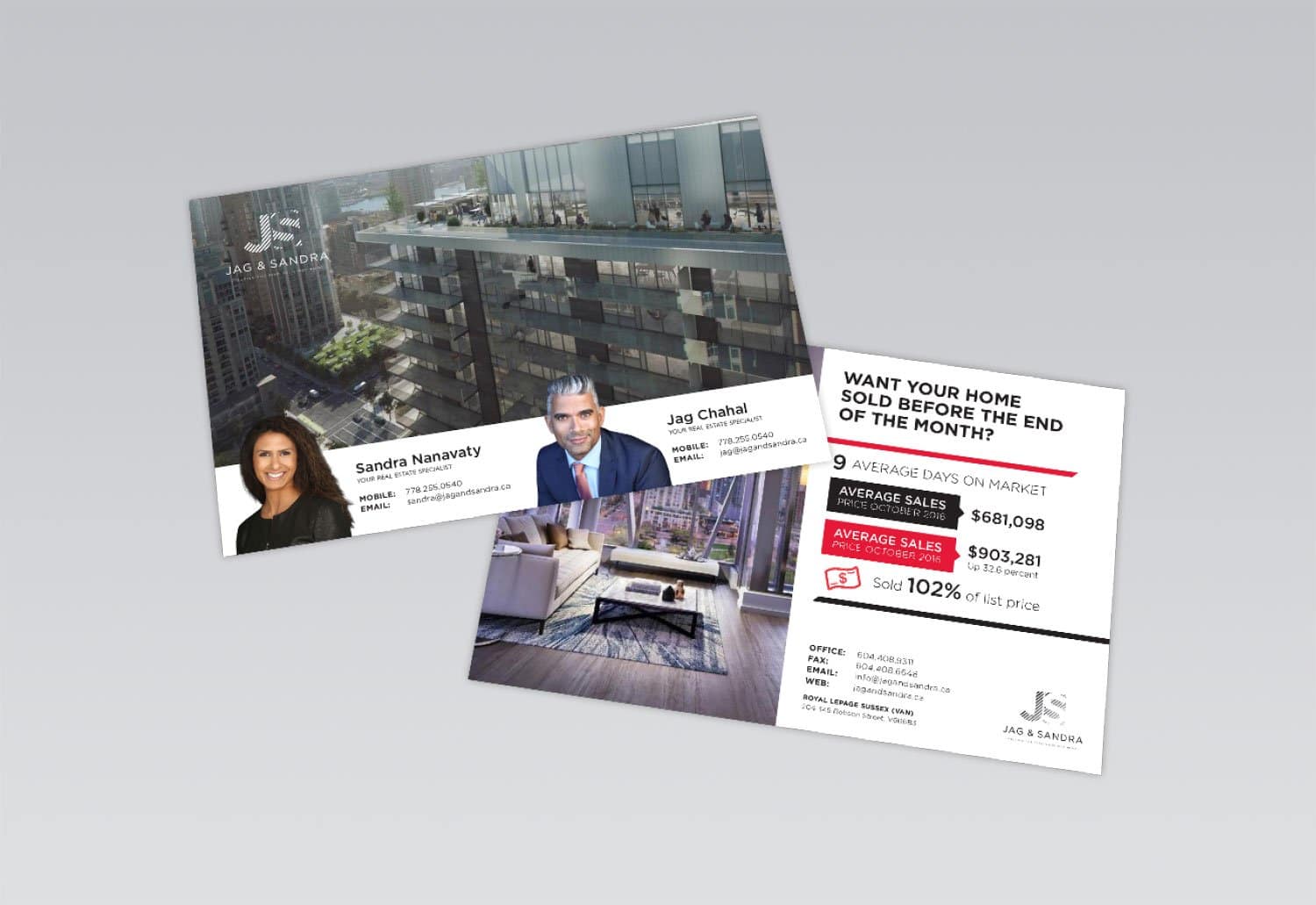 Custom Designed Real Estate Direct Mail Postcards for Realtors®