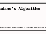 Kadane S Algorithm Timur Dautov Frontend Engineering Blog