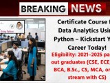 Certificate Course For Data Analytics Using Python Kickstart Your
