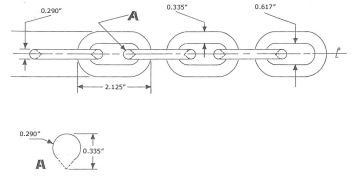 2" Heavy Duty Bi-Color Plastic Chain | Two-Color Chain - 10 ft. Box
