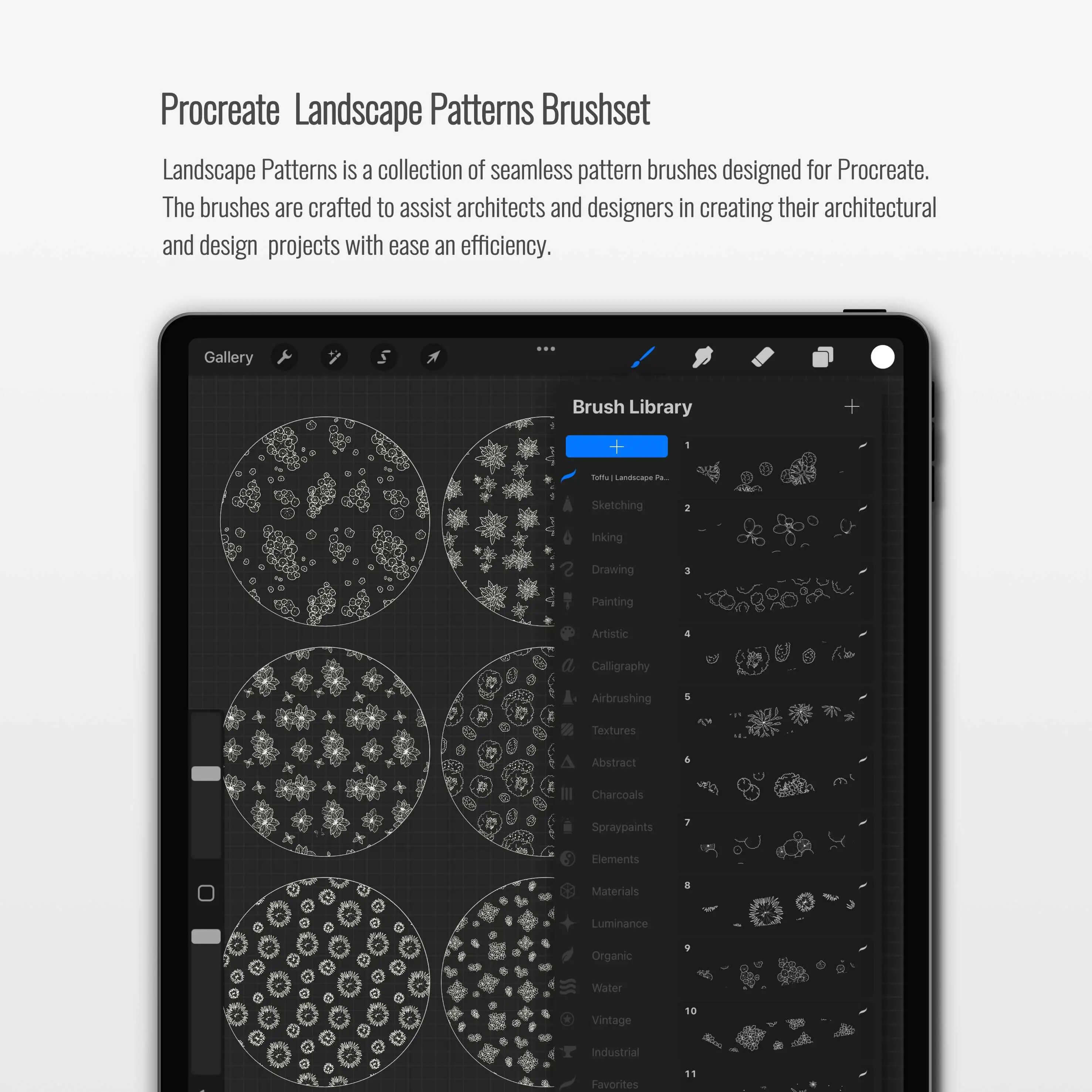 Procreate Landscape Patterns Brushset Toffu Co