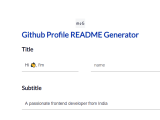 Github Generator Create Profile Readme Automatically