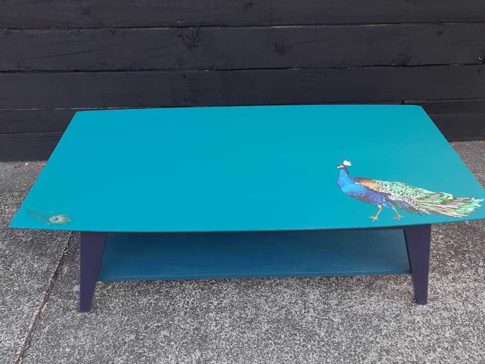 Peacock table - Too Many Grey Mice