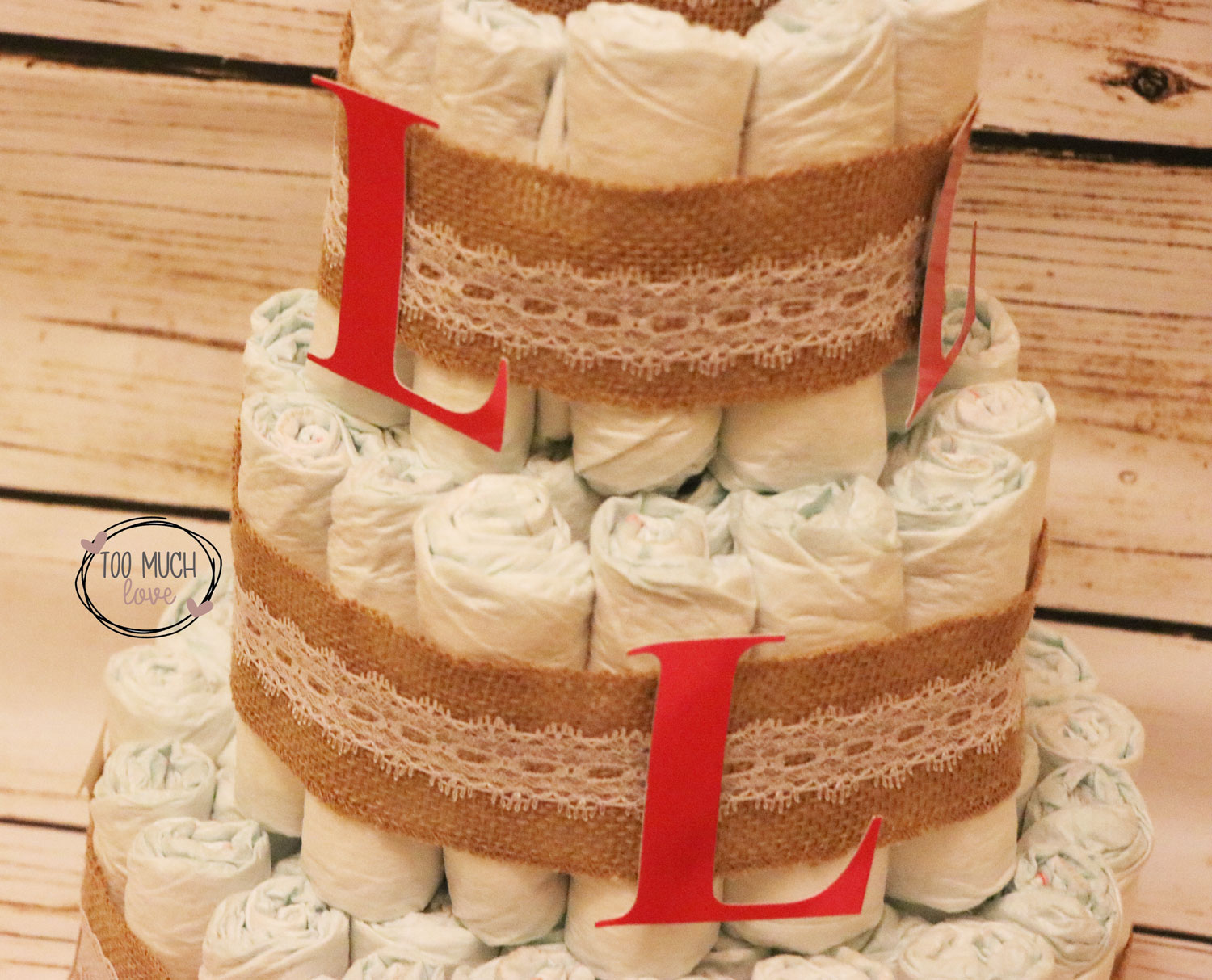 How To Make a Diaper Cake - Too Much Love