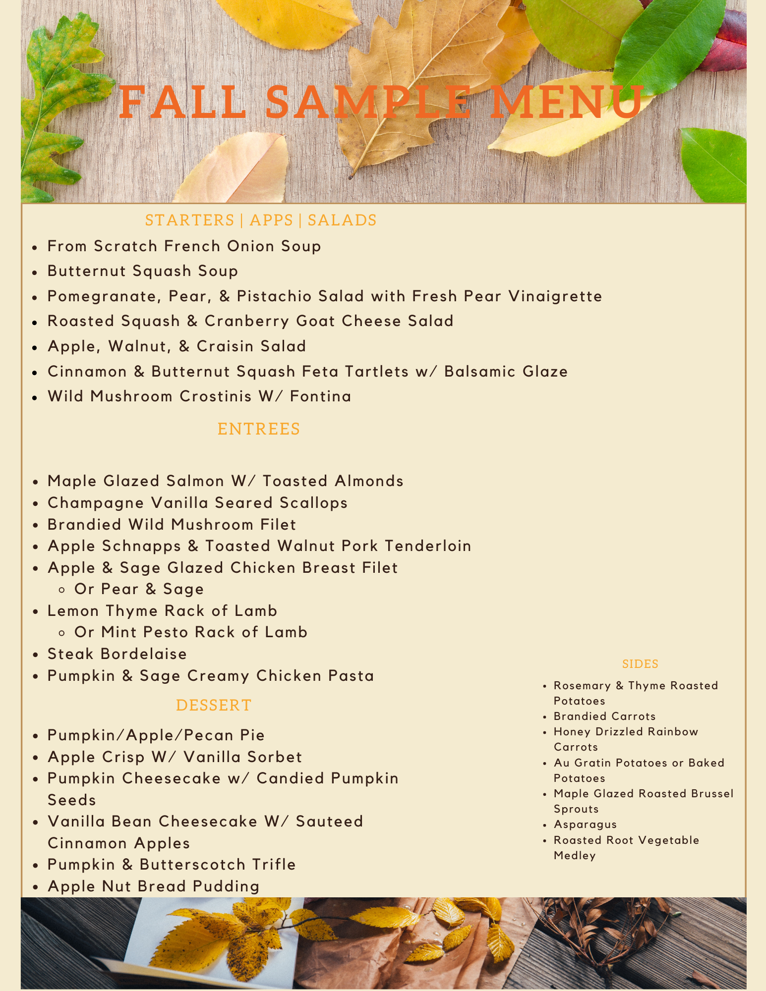 Menu Options - Top Water Cooking