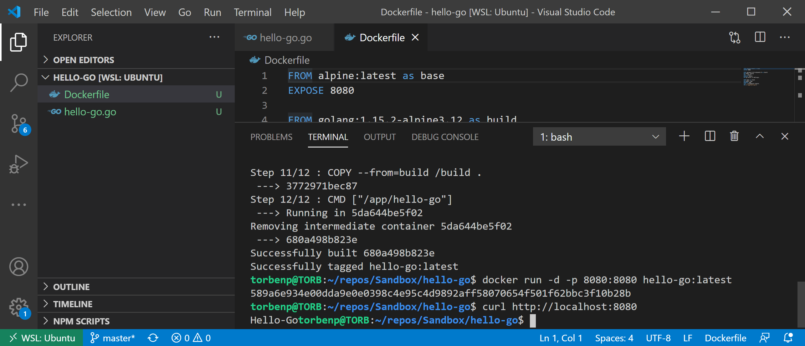 Go Docker: Hello-Go with multi-stage build - Torben Pedersen
