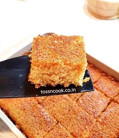 Semolina Cake | Eggless Cake | Rava Cake - Toss N Cook™