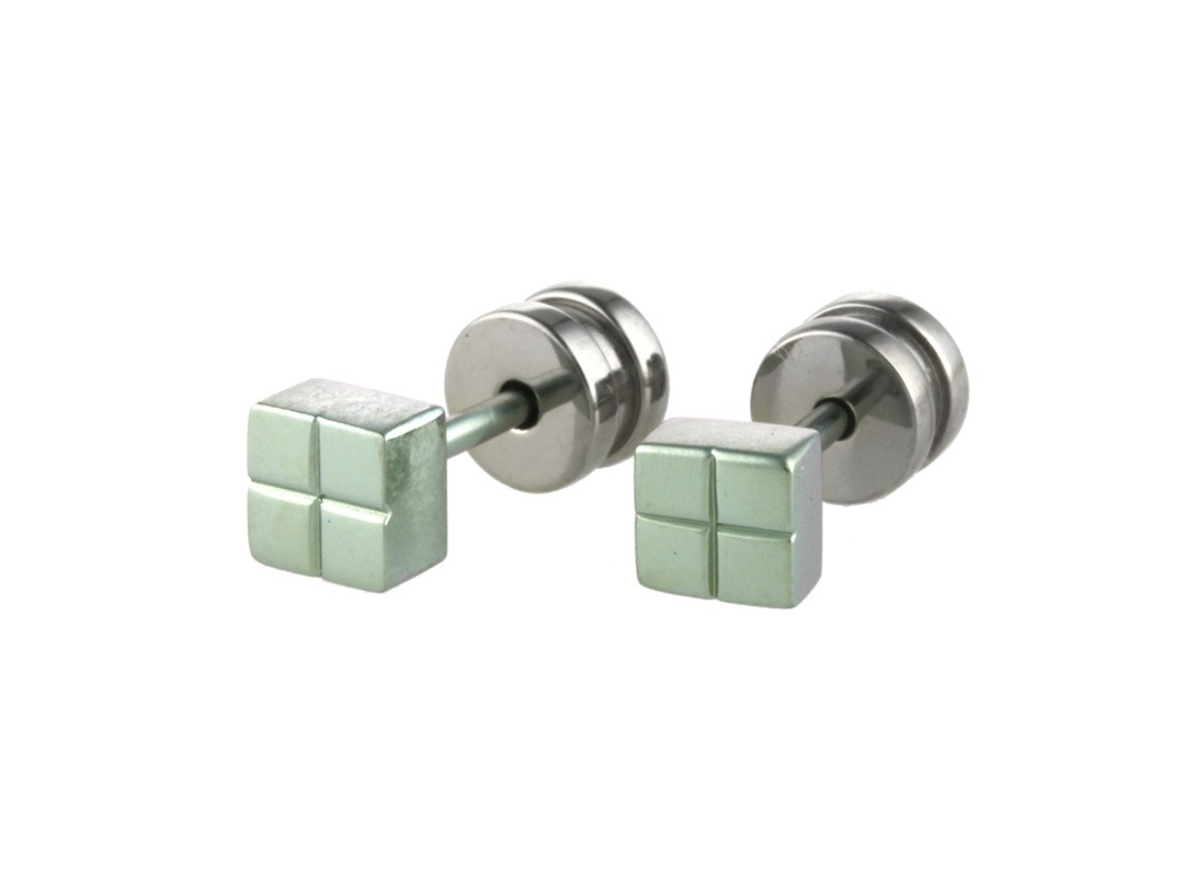 Square Cross Studs | TouchTitanium.com