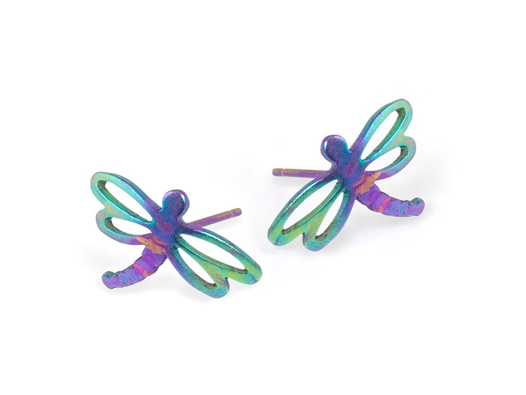 Dragonfly Studs | TouchTitanium.com