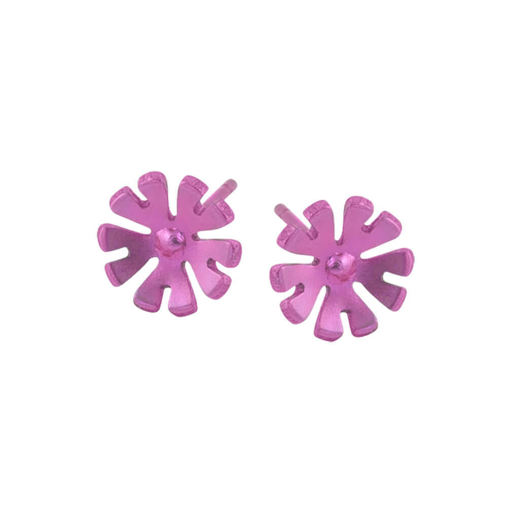 Wild Flower Stud Earrings | TouchTitanium.com