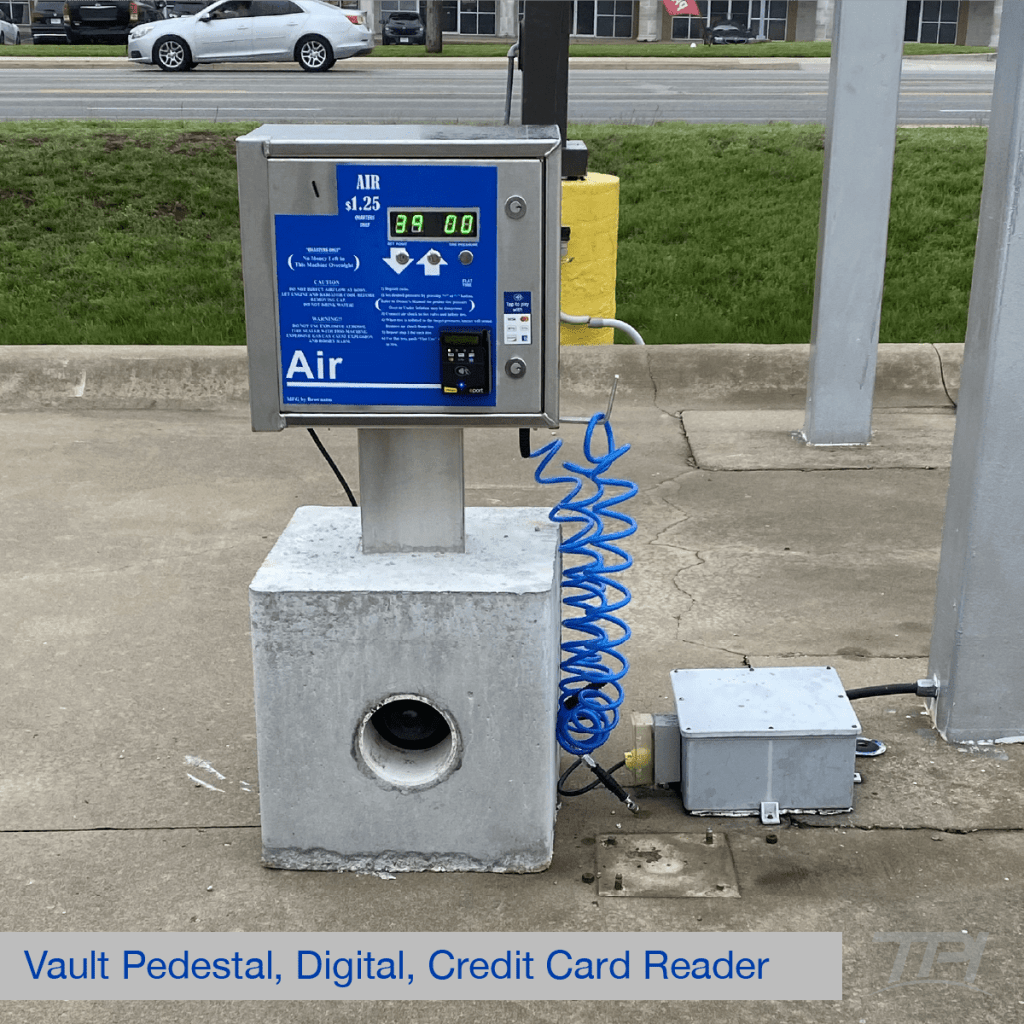Concrete Vault Pedestal Coin Operated Air Machine - TPI Texas