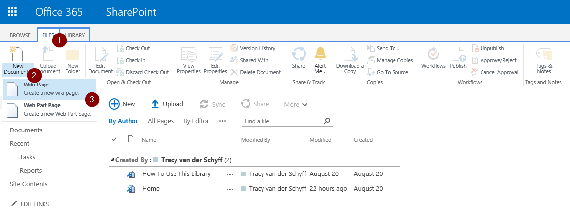 Day 181 SharePoint Wiki Pages – Tracy van der Schyff