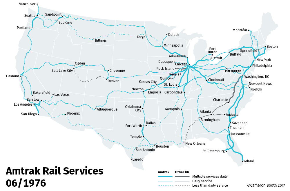 Transit Maps: Project: Amtrak Timeline Map, 1971-2017