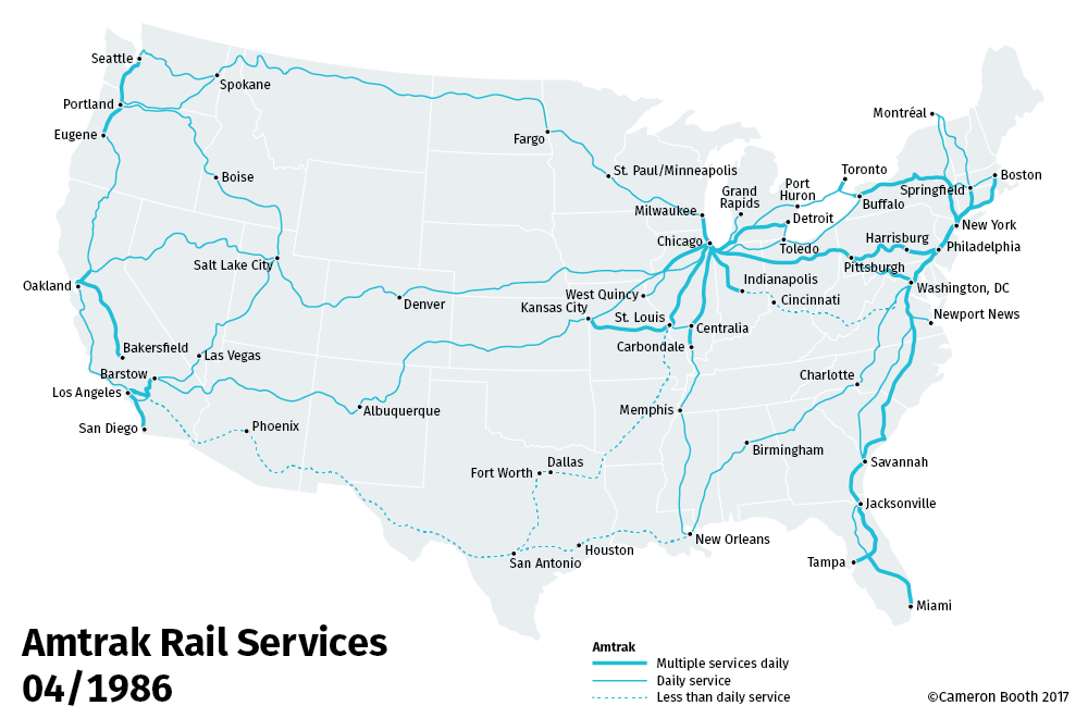 Transit Maps: Project: Amtrak Timeline Map, 1971-2017