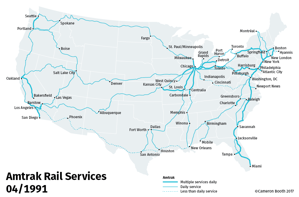 Transit Maps: Project: Amtrak Timeline Map, 1971-2017
