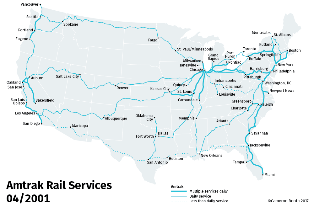 Transit Maps: Project: Amtrak Timeline Map, 1971-2017