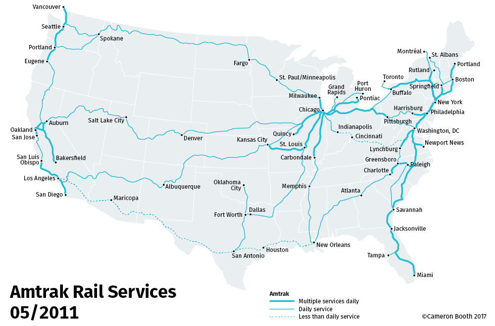 Transit Maps: Project: Amtrak Timeline Map, 1971-2017
