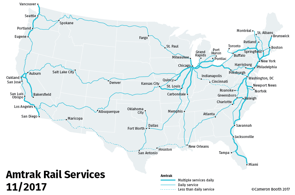 Transit Maps: Project: Amtrak Timeline Map, 1971-2017