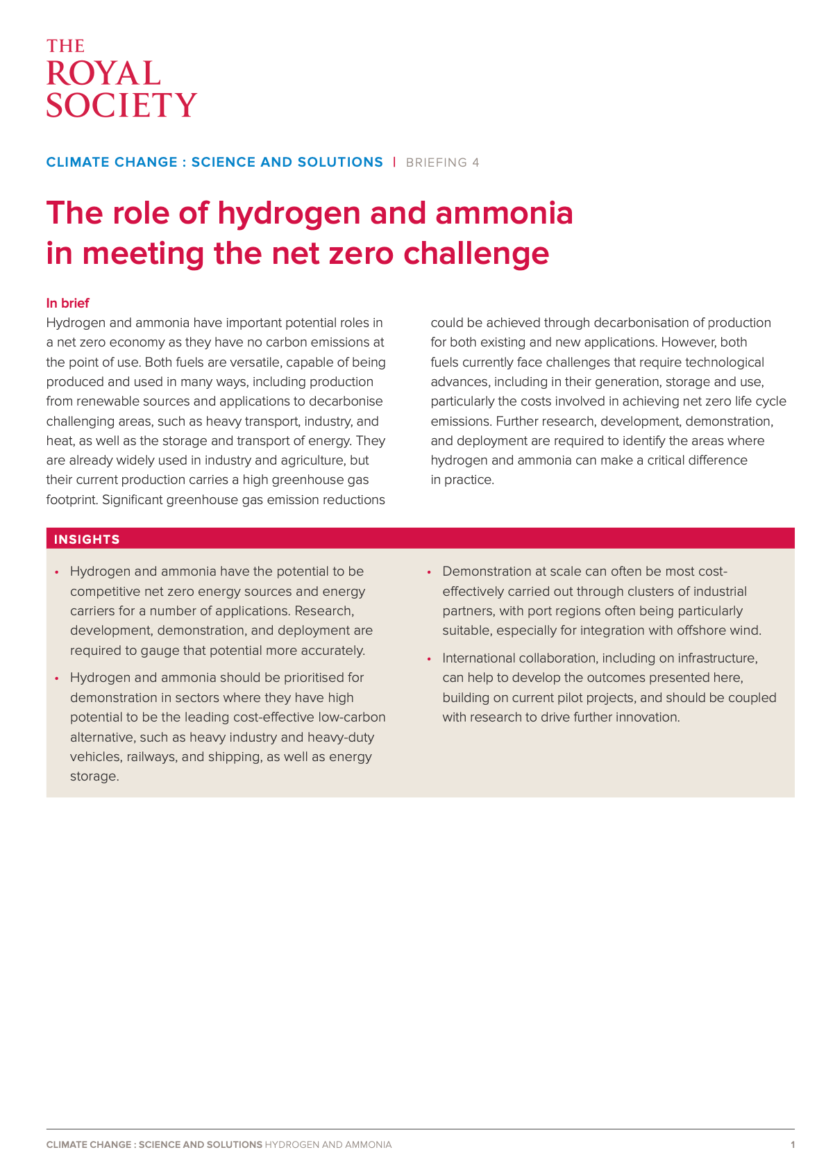 The role of hydrogen and ammonia in meeting the net zero challenge - Triton Hydrogen