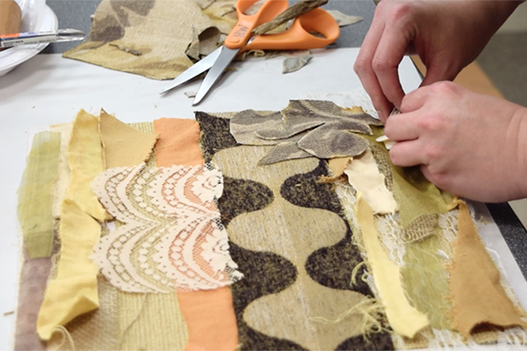 Mixed Media with Fabric Workshop Pasadena Los Angeles