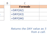 Excel Day Function Formula Examples Free Video