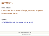 How To Use Excel Datedif Function With Examples