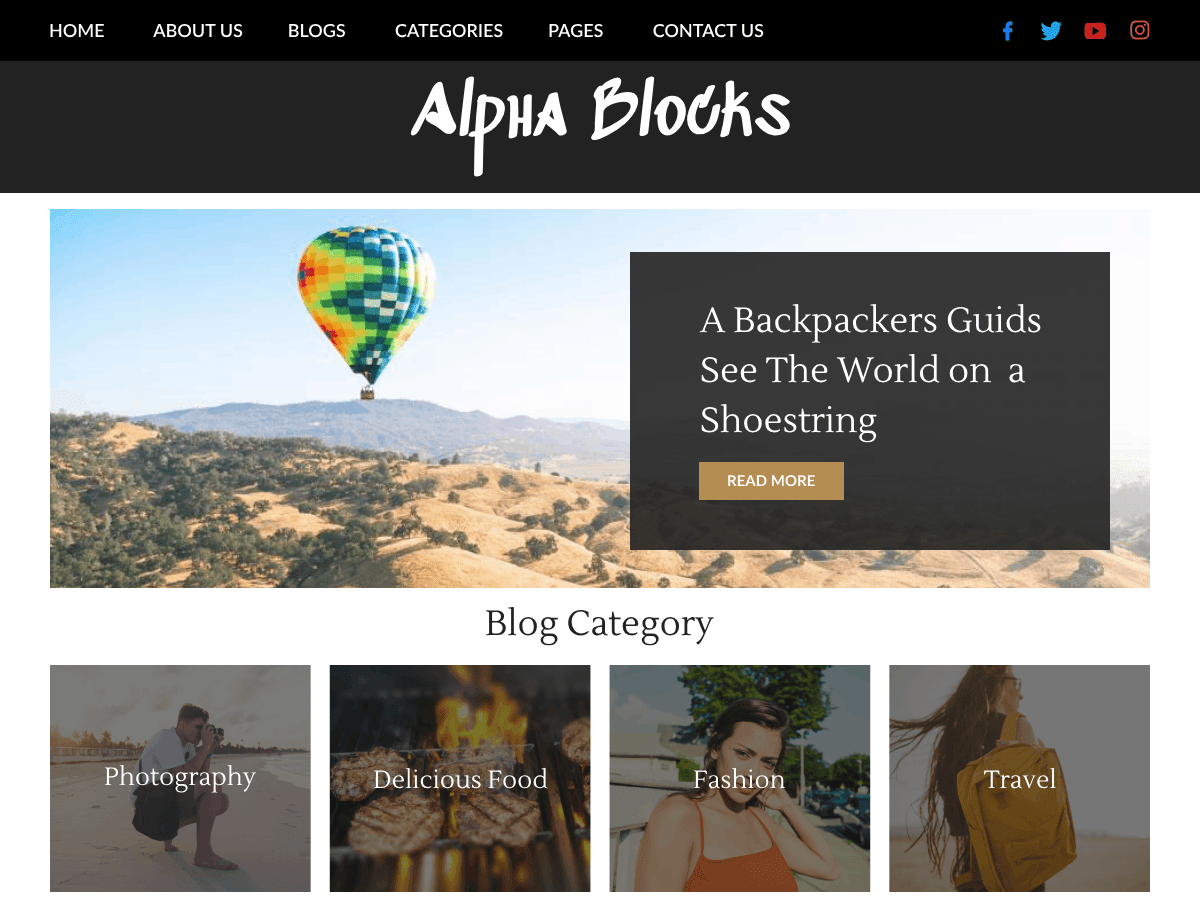 Alpha Blocks Visually Appealing User Friendly Wordpress Blog Theme
