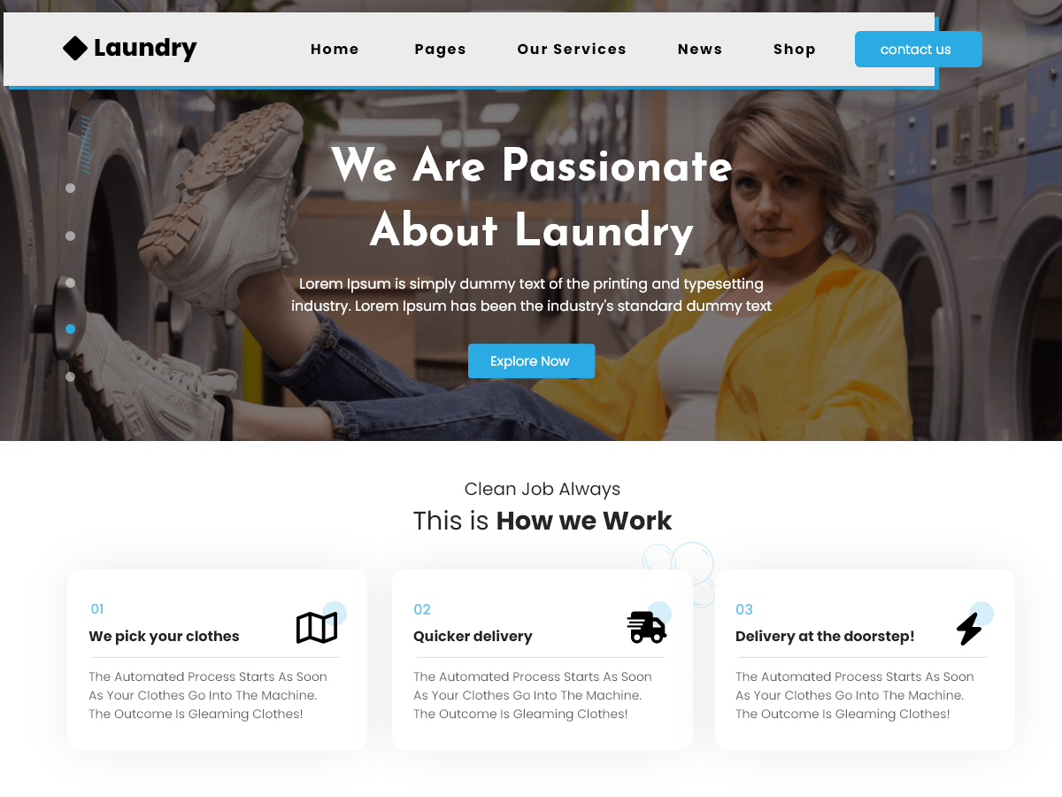 Laundry Services Wordpress Theme Efficient And Functional