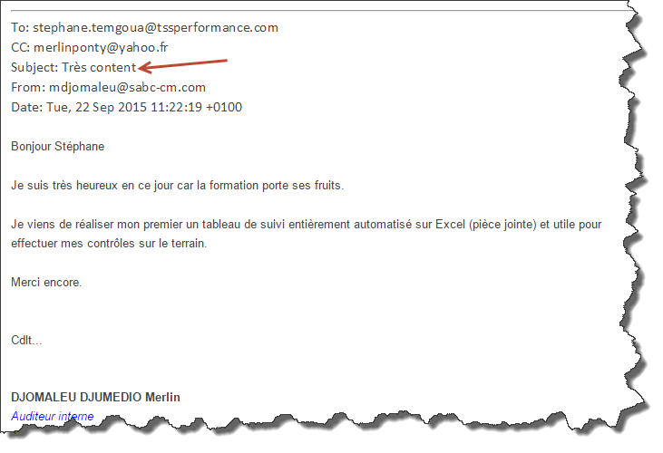 Un email que j’ai reçu hier… | Tss Performance : A chacun son tableau ...