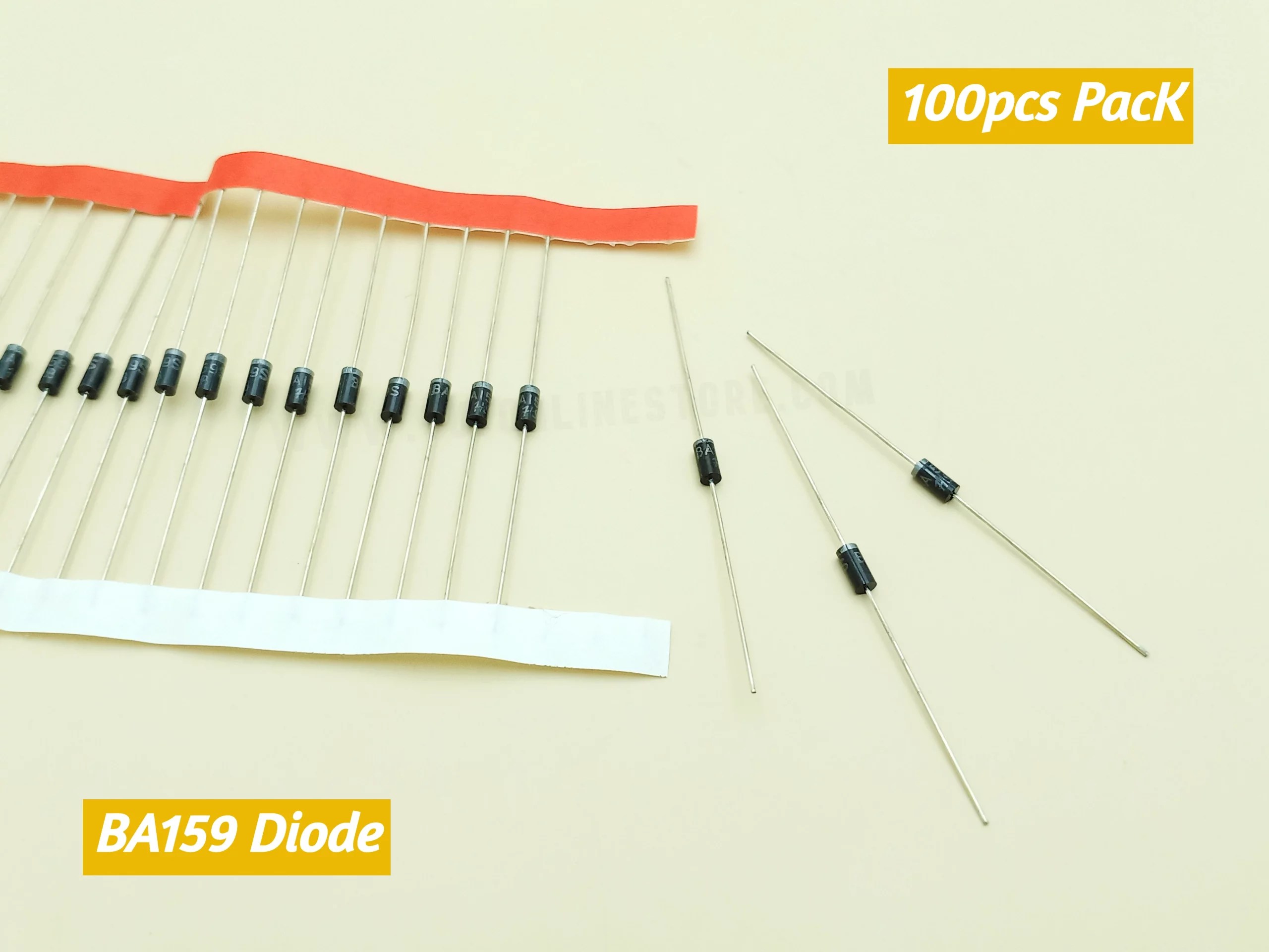 BA159 1.3A 1000V Inverse voltage diodes, [ 100 Pieces Pack ...