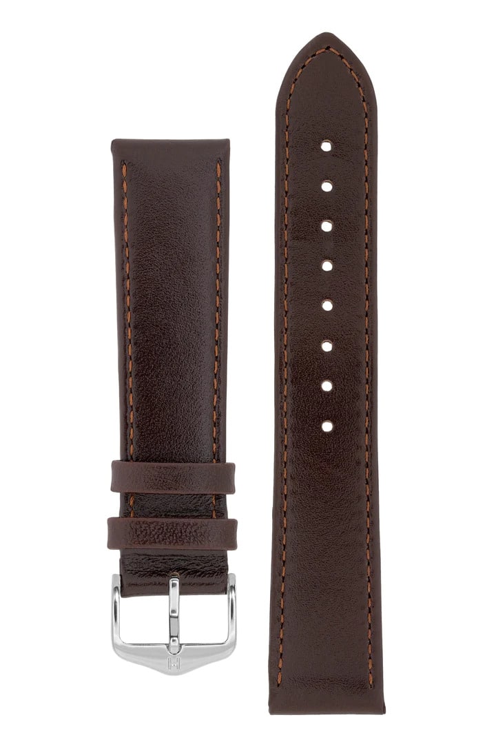 Hirsch OSIRIS Calf Leather Watch Strap in BROWN - Tusen Tikk