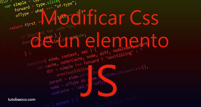 Modificar Css De Un Elemento Con Javascript Tutobasico