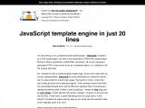 Javascript Template Engine In Just 20 Lines Online Playground