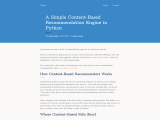 A Simple Content Based Recommendation Engine In Python Online Playground