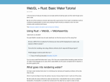 Webgl Rust Basic Water Tutorial Online Playground