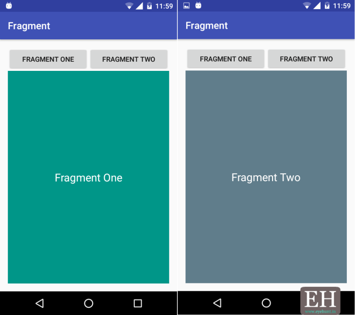 Creating and Using Android Fragments dynamically | Fragment - EyeHunts