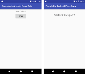 Parcelable Android Pass data between Activitiy Kotlin Parcelize - EyeHunts