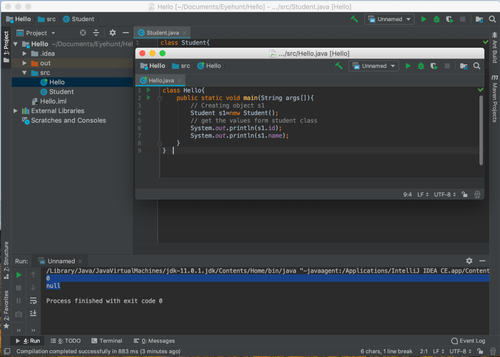 Java Object | Class | Array | Clone Copy | Examples - EyeHunts