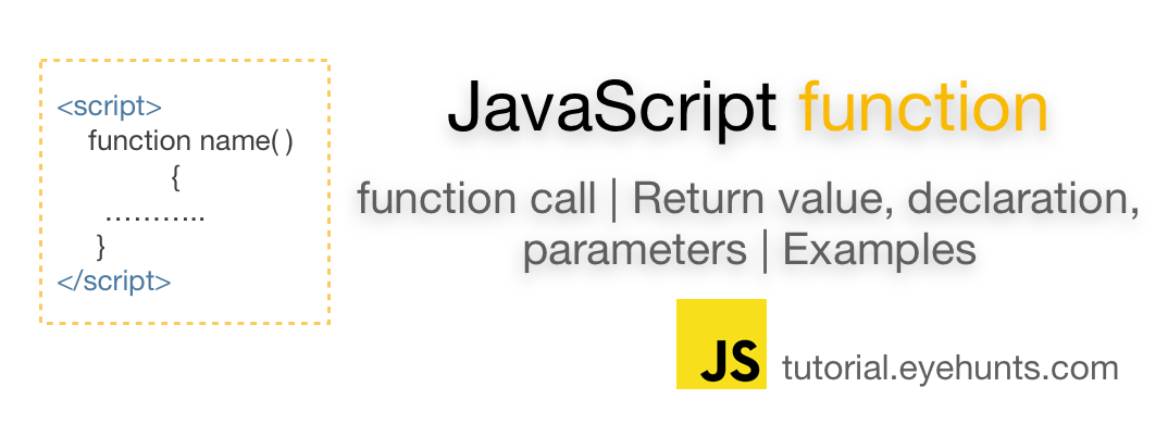JavaScript function call | Retrun value, declaration, parameters | Examples