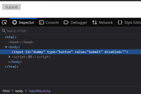 JavaScript change disabled attribute | Dynamically disabled JS code
