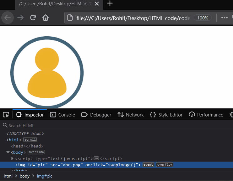 Swap images in JavaScript | Simple onClick() image swap Example
