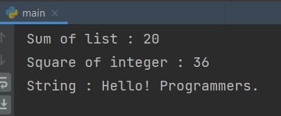 Python multiple constructors | Example code
