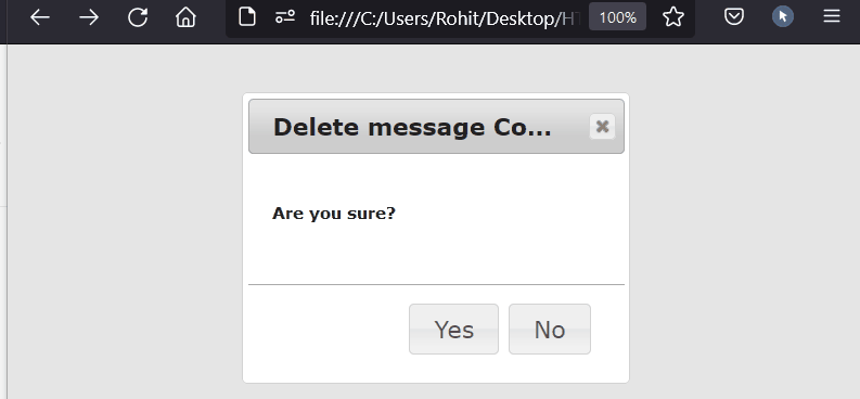 JavaScript confirm title