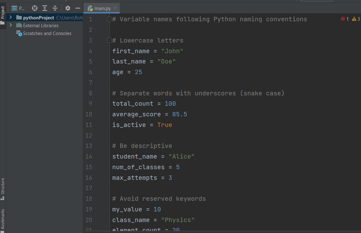 Python variable naming conventions